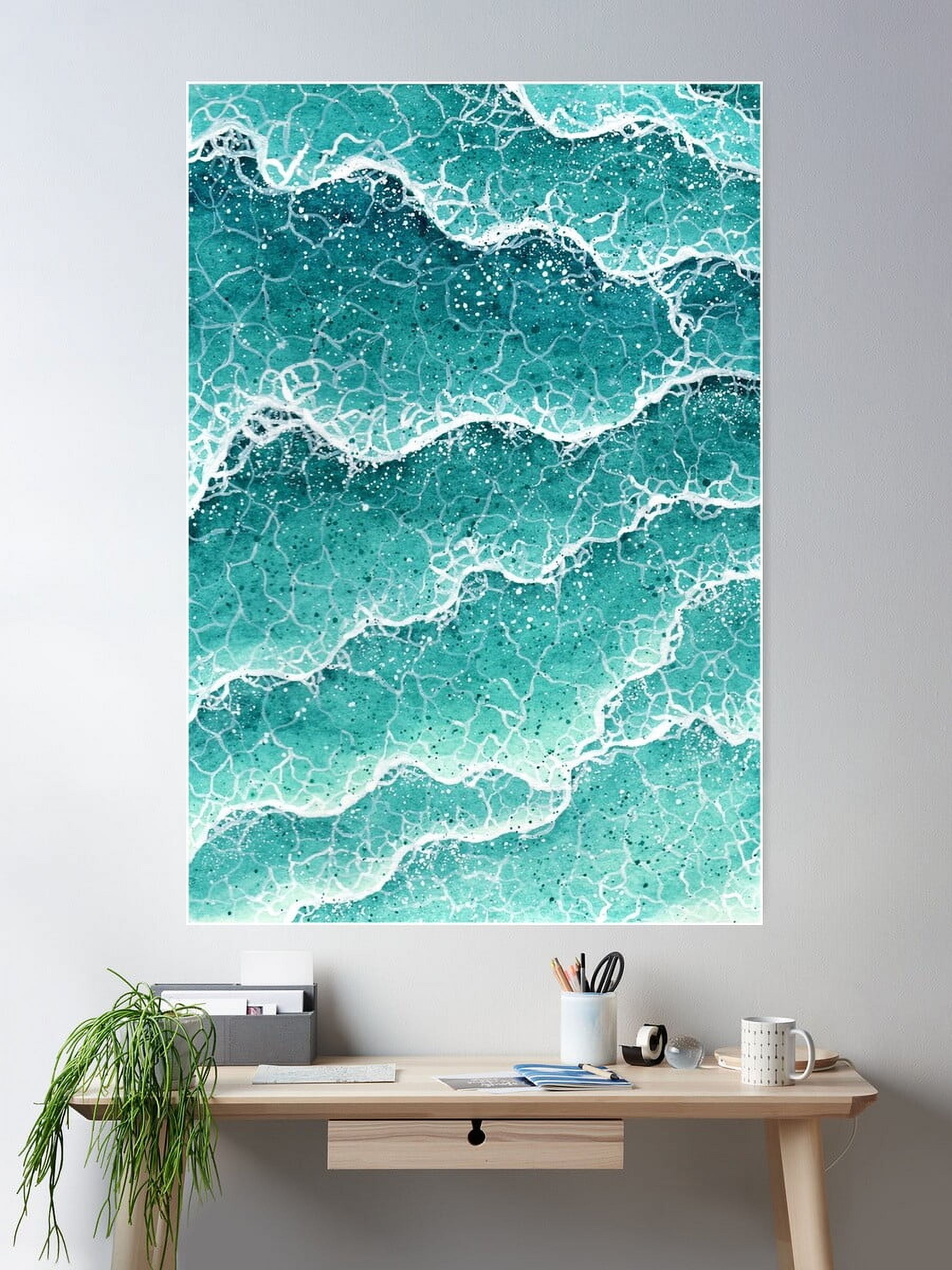 Wave Pattern Painting Poster Wall Art, Modern Wall Decor For Living ...