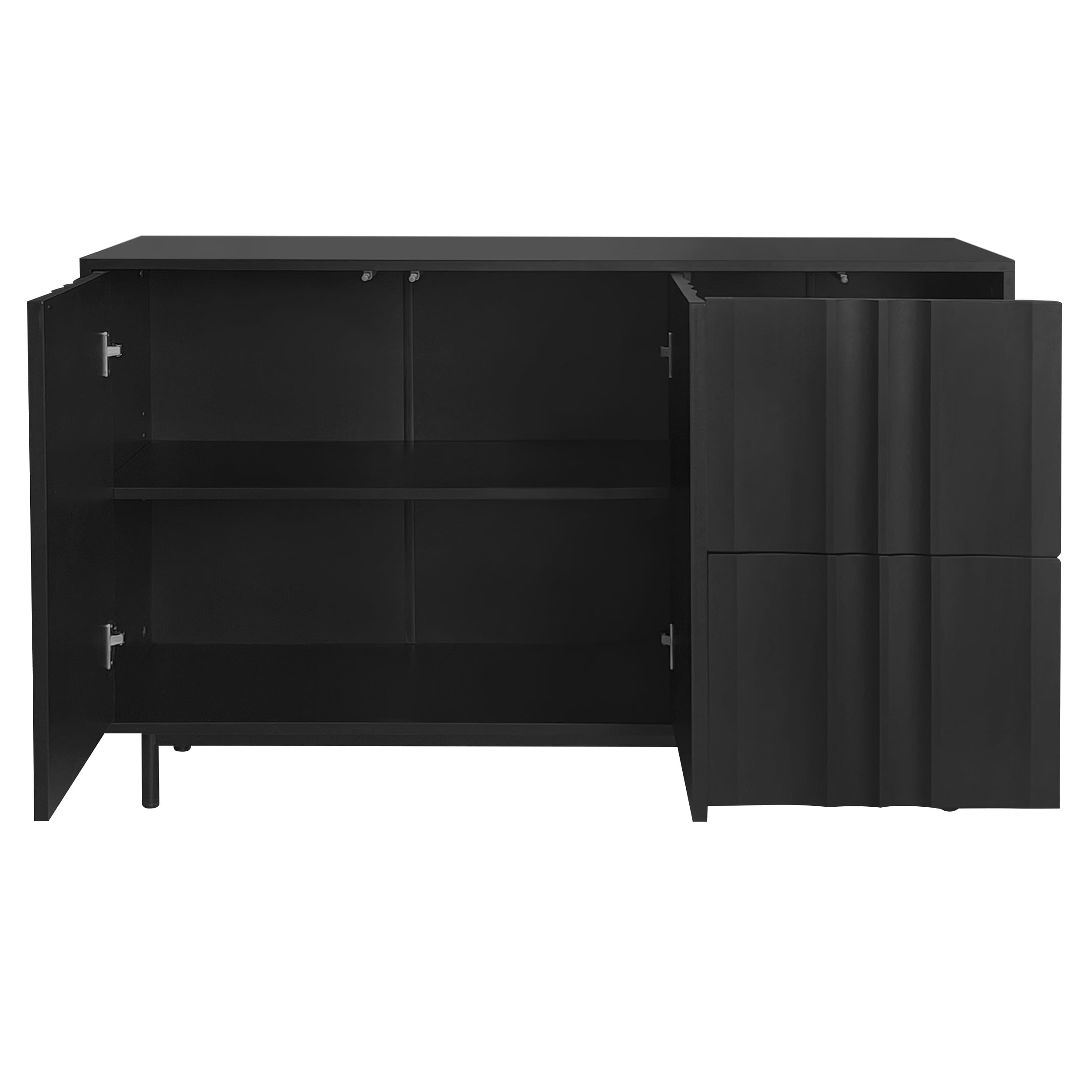Wave Pattern Storage Cabinet for Entrance and Living Room Black ...