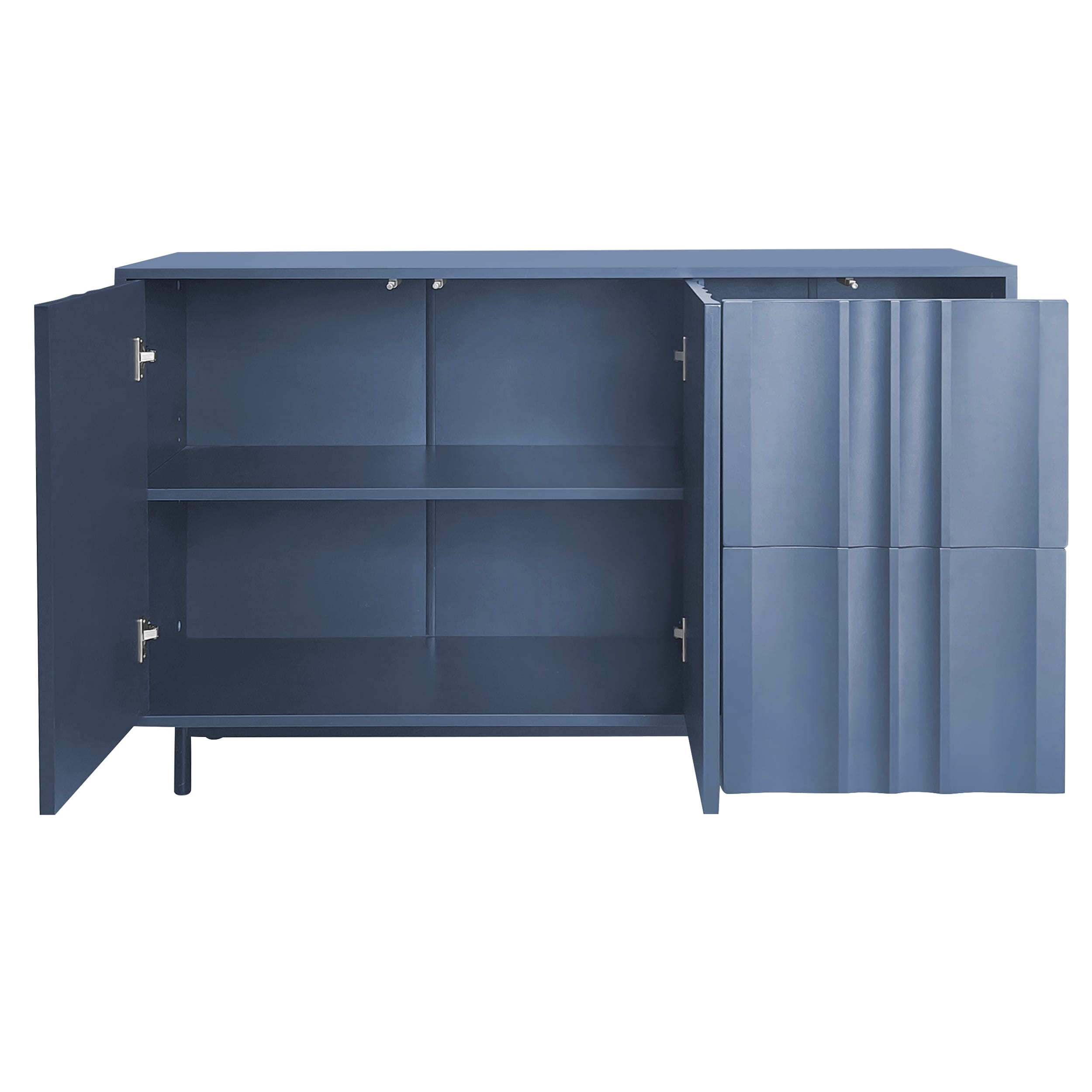 Wave Pattern Storage Cabinet for Entrance and Living Room Navy ...