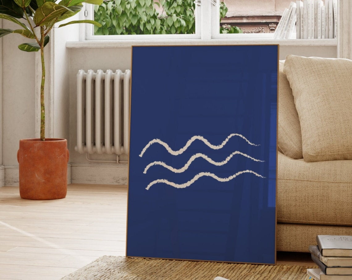 Wave Poster, Coastal Artwork, Waves Art Abstract, Coastal Aesthetic ...