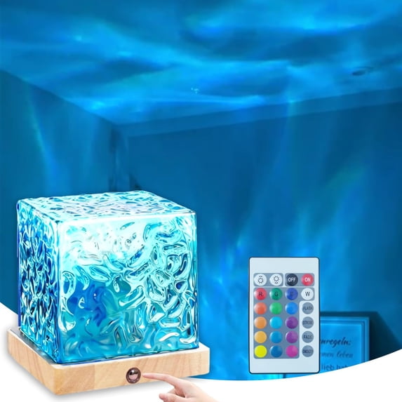 Wave Projector Light Cordless - Operated Under Water Lamp Cube Mood ...