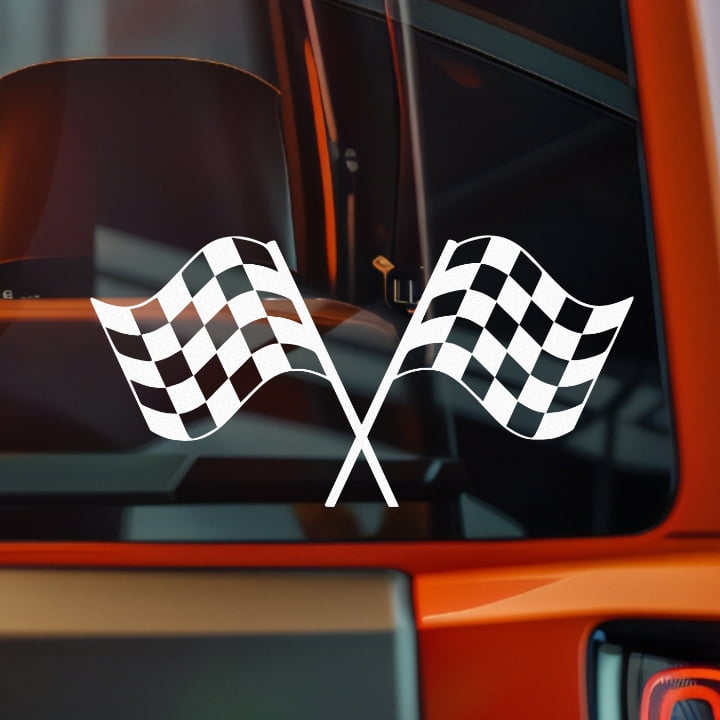 Wave Racing Flags Vinyl Decal Sticker Bumper Window Laptop 10x5" White ...