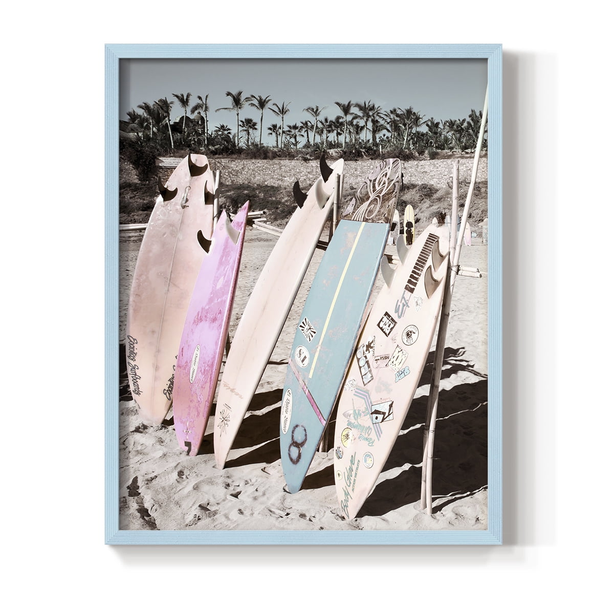 Wave Ready Framed Print in Blue Solid Wood 8 x 10 Framed Print ...