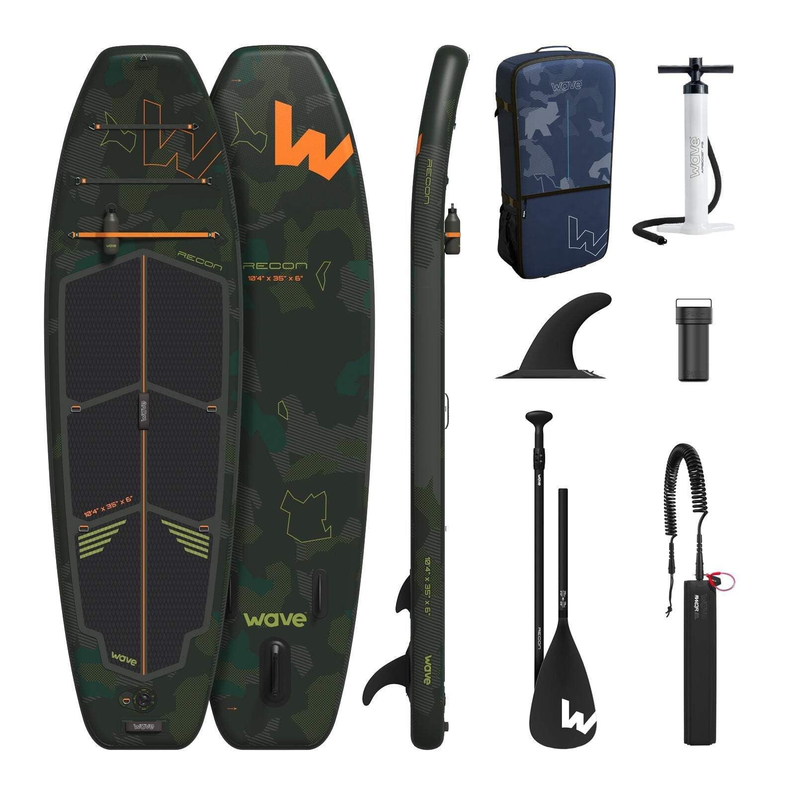 Wave Recon Inflatable Stand Up Paddleboard | Premium SUP with Anti-Air ...