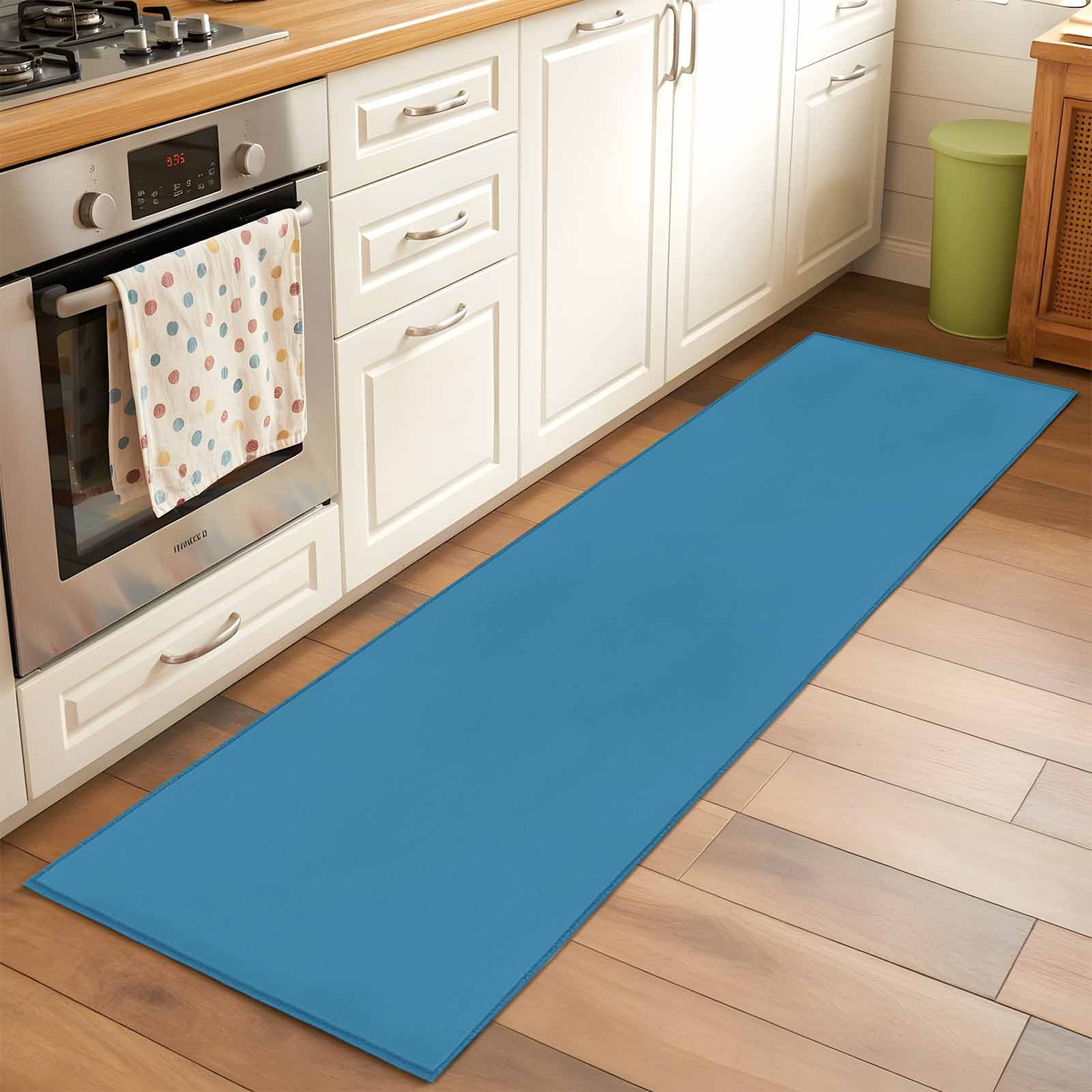 Wave Ride Area Rugs 2x6 for Kitchen Runner Rug, Farmhouse Solid Blue ...