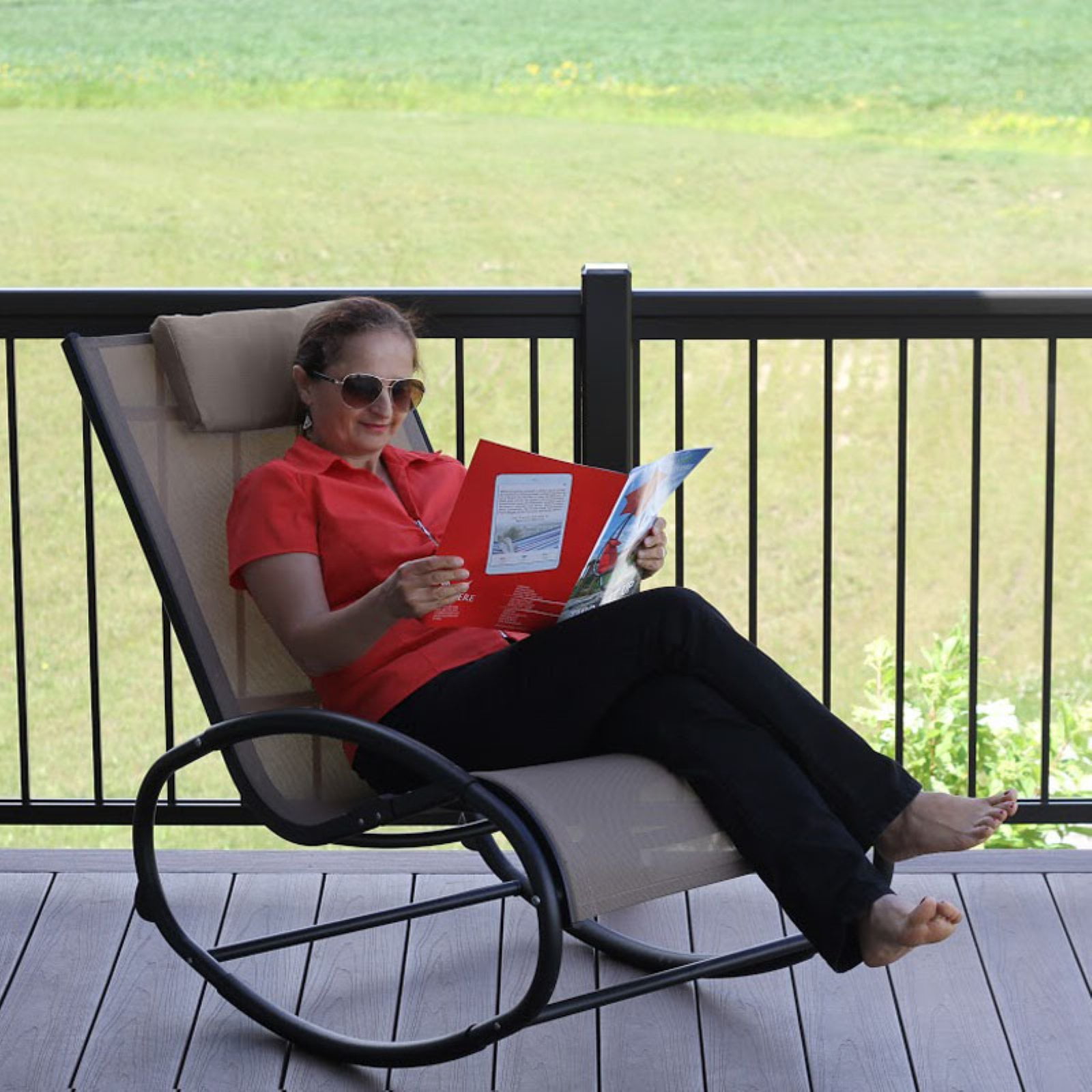 Wave Rocker by Vivere Ltd, Black Aluminum Frame - Cocoa - Walmart.com