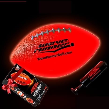 Wave Runner LED Light-Up Football, 10.35-Inch Glow in the Dark Football ...