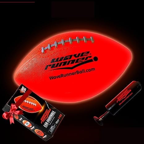 Wave Runner LED Light-Up Football - Glow in The Dark, Youth Size 10.35 ...
