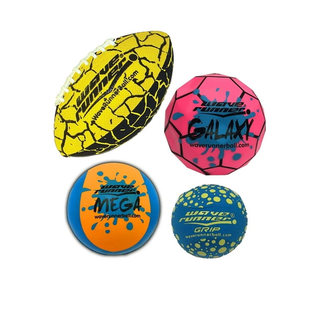 Wave Runner Summer Beach Water Ball Bundle - Grip It Football, Galaxy ...