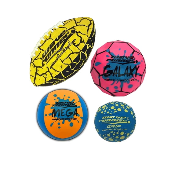 Wave Runner Water Ball Bundle, Grip It Football, Galaxy Ball, Skipping ...