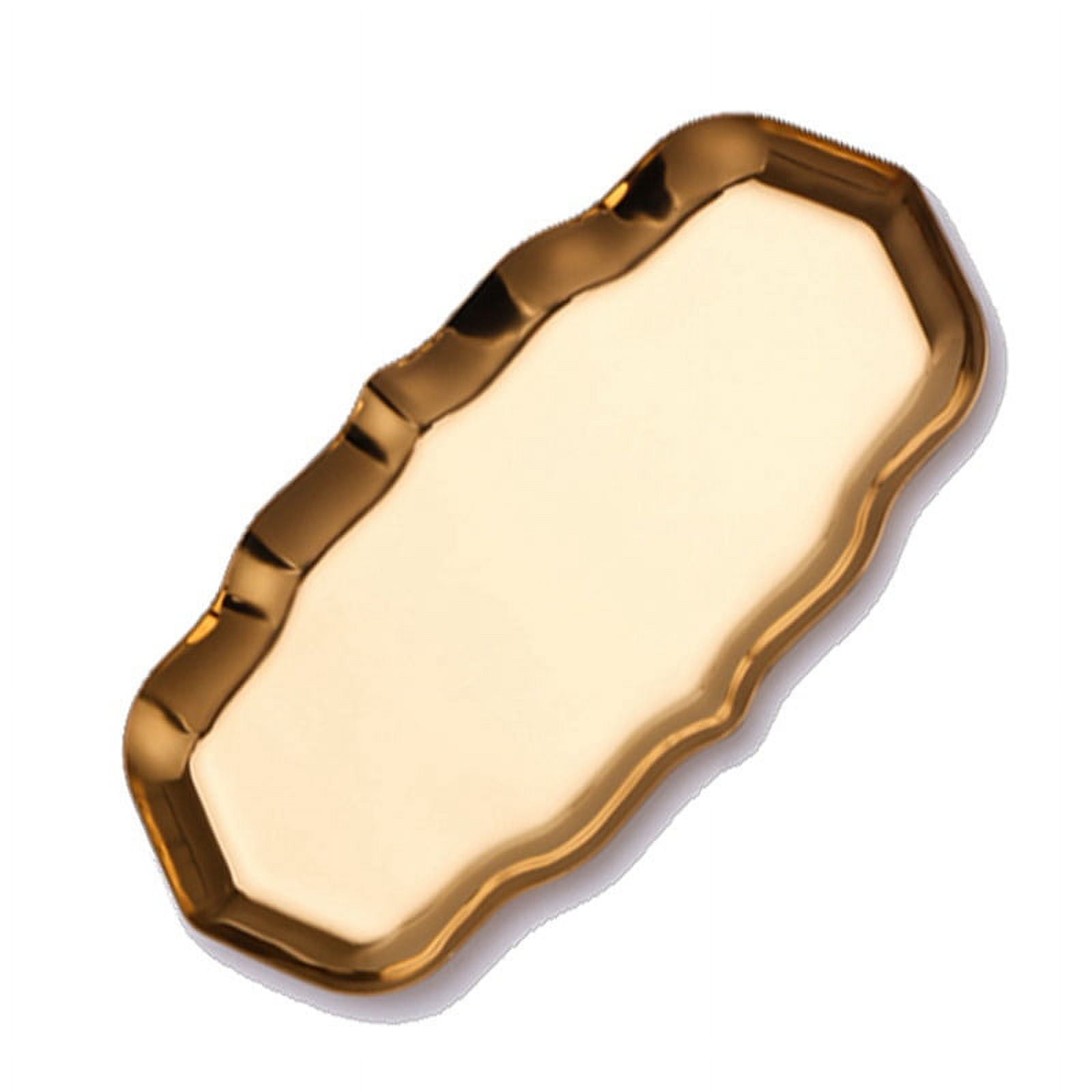 Wave-Shape Stainless Steel Tray, Cosmetics Jewelry Display Organizer ...
