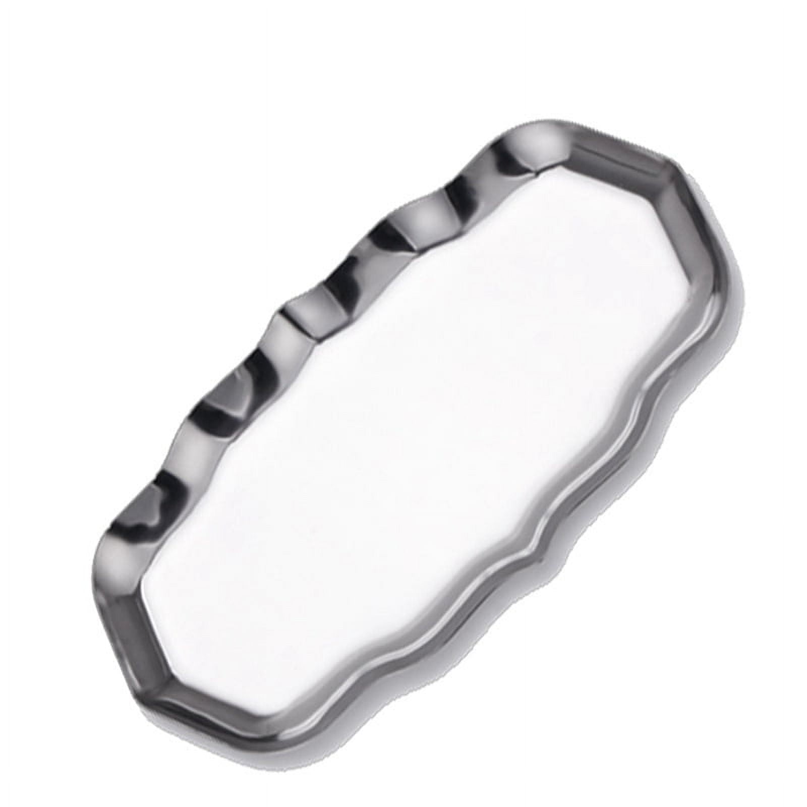 Wave-Shape Stainless Steel Tray, Cosmetics Jewelry Display Organizer ...