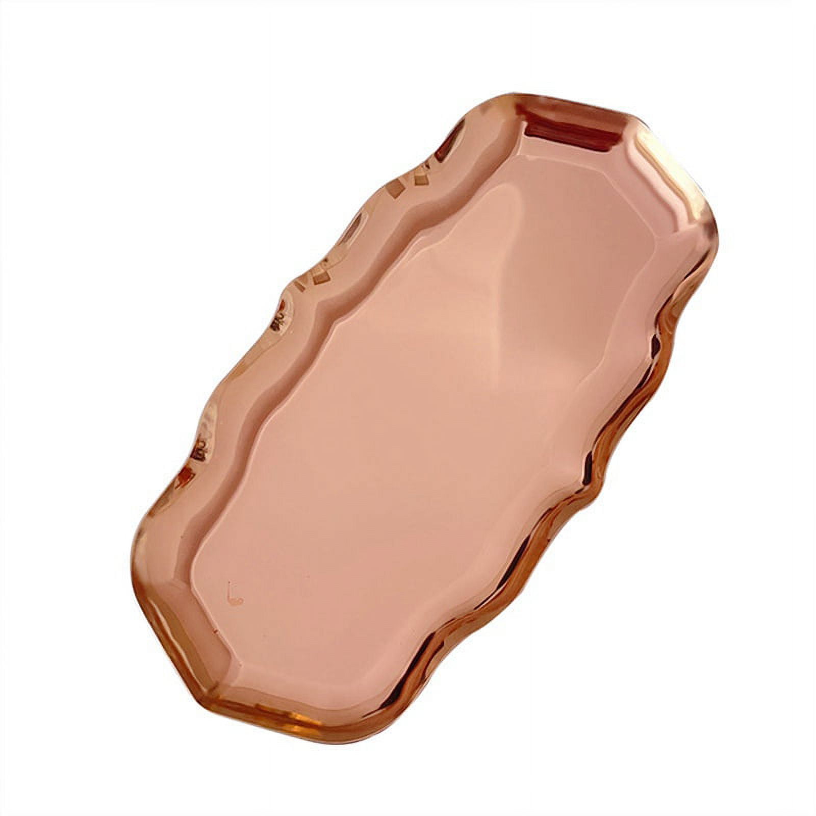 Wave-Shape Stainless Steel Tray, Cosmetics Jewelry Display Organizer ...