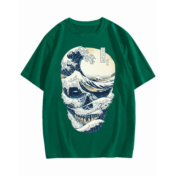Wave Skeleton Cotton casual T-shirt - Walmart.com