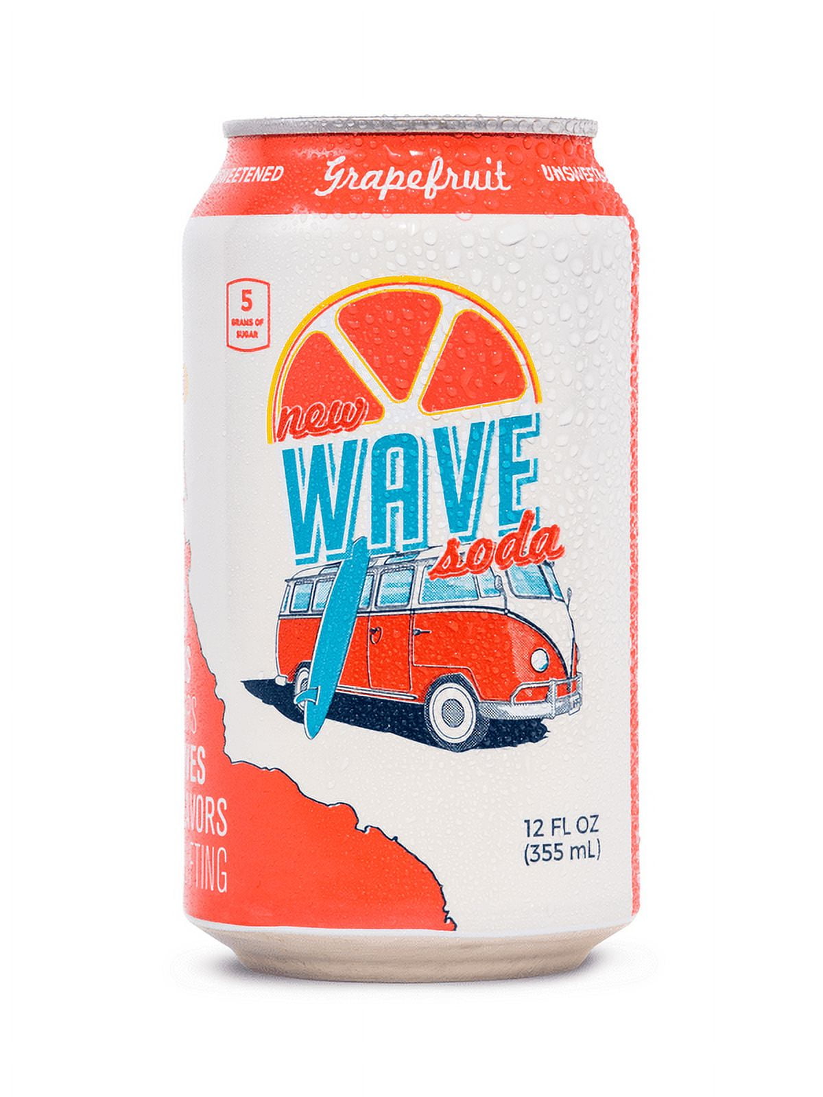 Wave Soda Politely Caffeinated Healthy Soda Grapefruit 24 Count ...