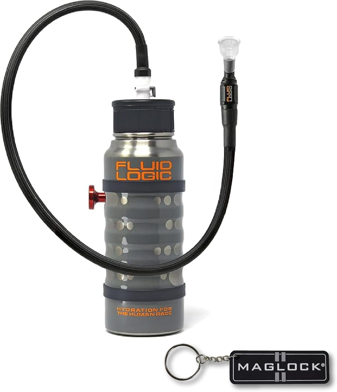 Wave Stainless Steel Hydration Bottle w/Quick Release Universal Rollbar Mount & Hardware For UTV ...