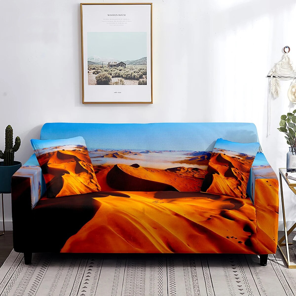 Wave Stretch Sofa Cover Beach Sea Shore Holiday Theme Couch Covers 1/2 ...