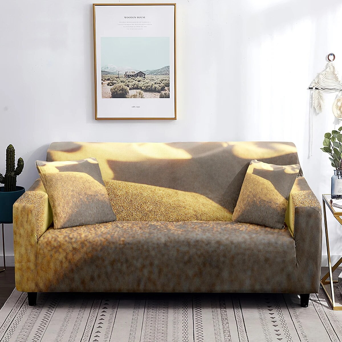 Wave Stretch Sofa Cover Beach Sea Shore Holiday Theme Couch Covers 1/2 ...