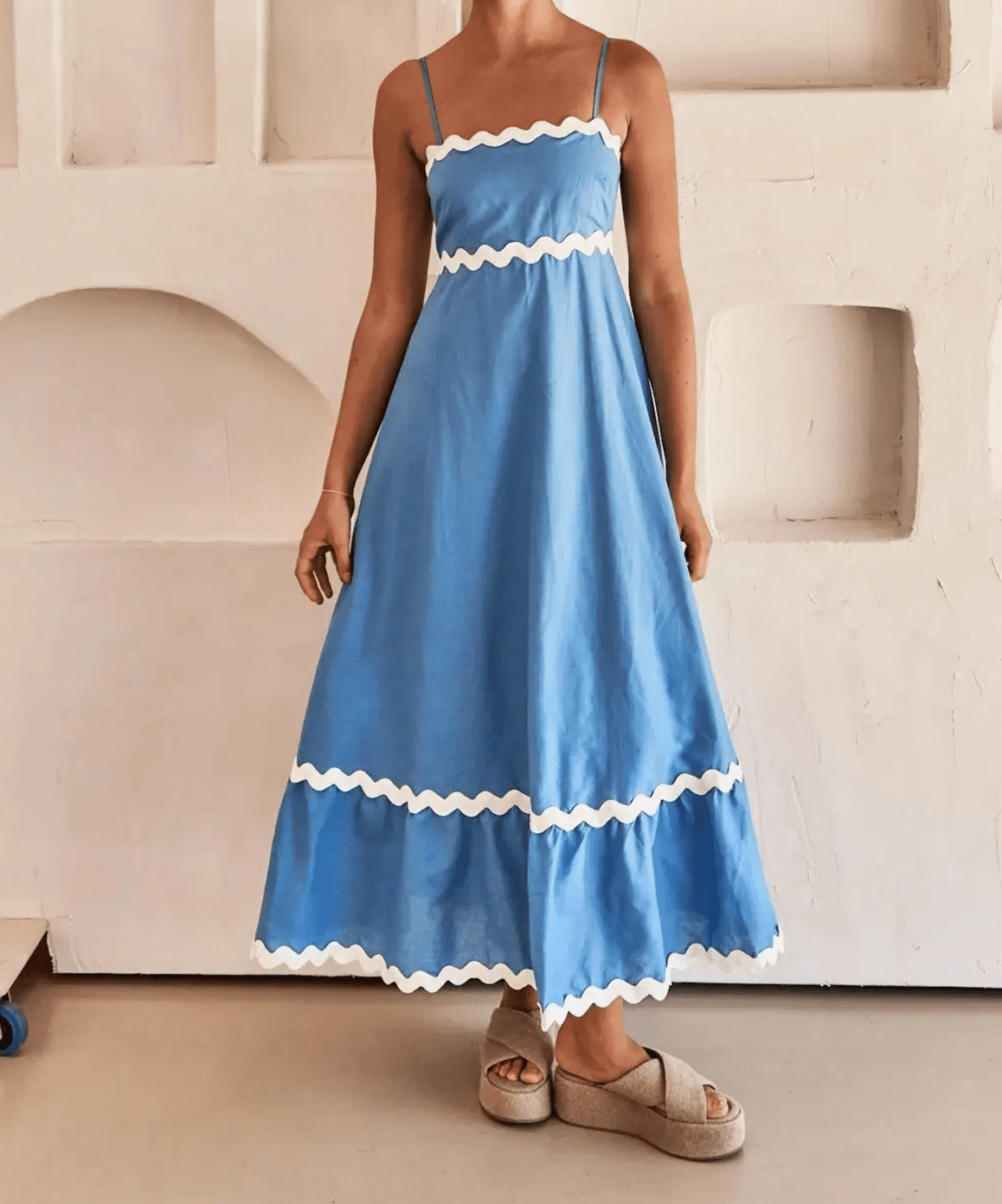 Wave Striped Spliced Holiday Long Dress Women Spaghetti Strap High ...