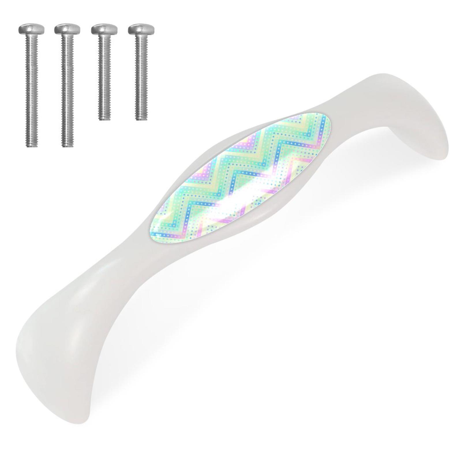 Wave Stripes Knob 4 Pack Arched Drawer Pulls Crystal Glass White Knobs ...