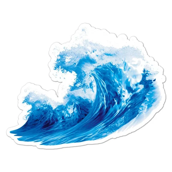 Wave Surf Sticker Indoor Outdoor Phone Decal Water Bottle Stickers Car ...