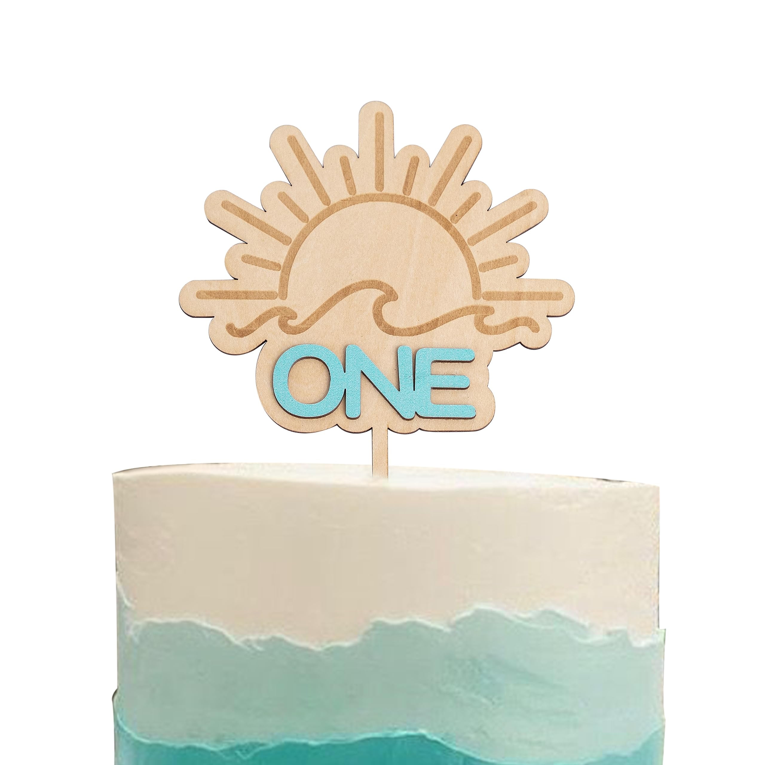 Wave Surf Wooden Cake Topper - The MDH1Big One Themed 1st/First ...