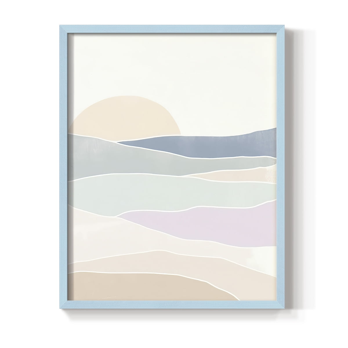 Wave Tableau I Framed Print in Blue Solid Wood 11 x 14 Framed Print ...