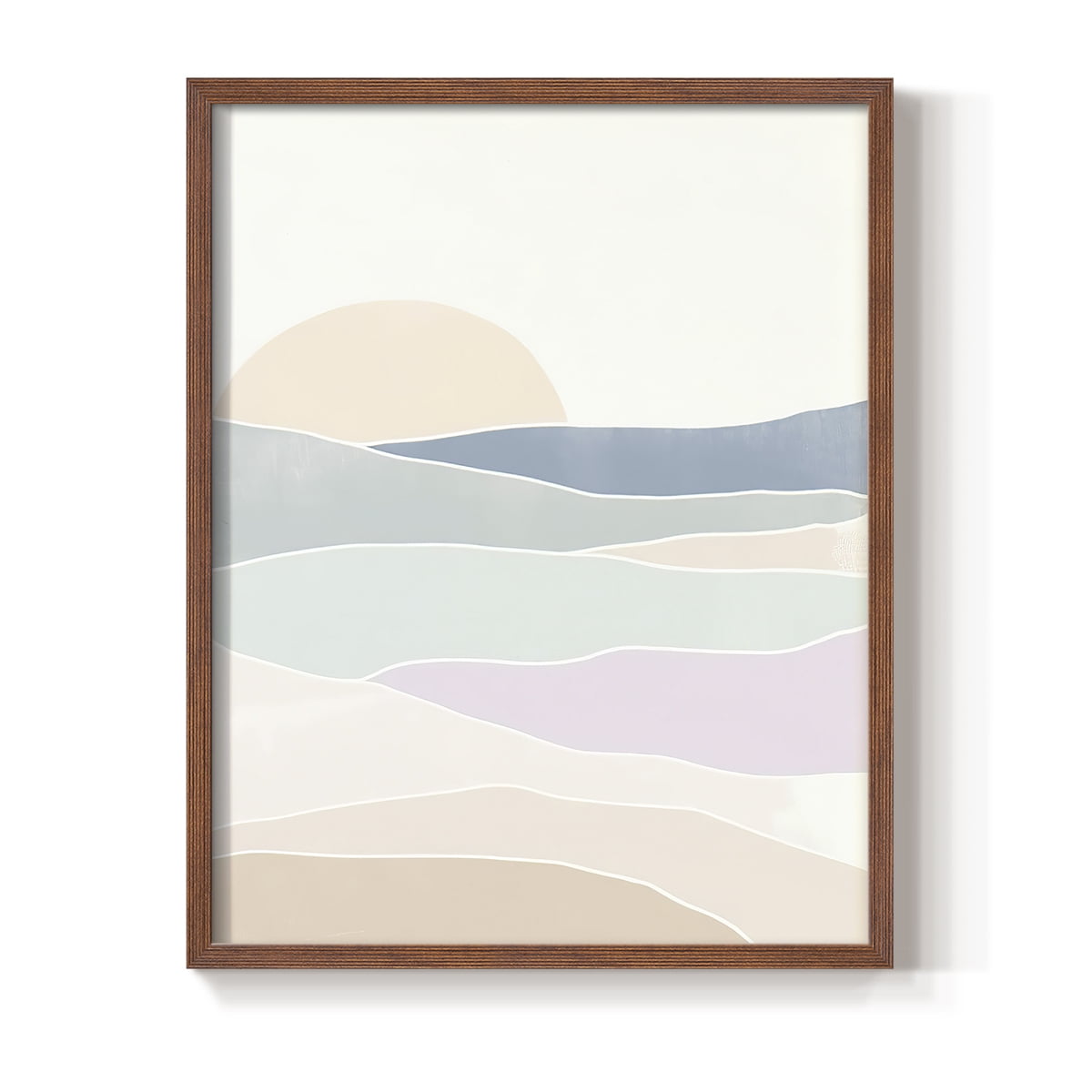 Wave Tableau I Framed Print in Brown Solid Wood 11 x 14 Framed Print ...