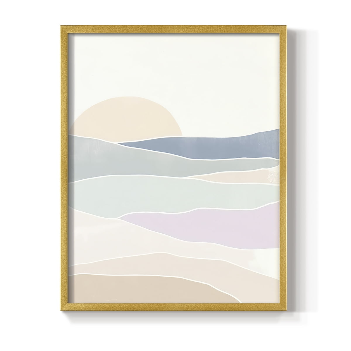 Wave Tableau I Framed Print in Gold Solid Wood 8 x 10 Framed Print ...