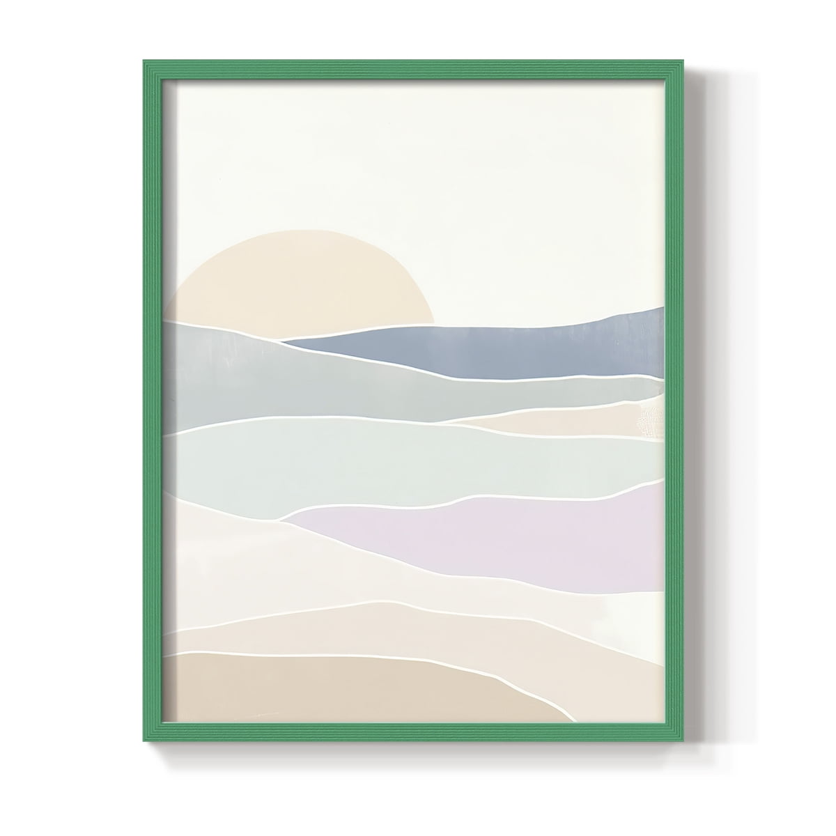 Wave Tableau I Framed Print in Green Solid Wood 8 x 10 Framed Print ...