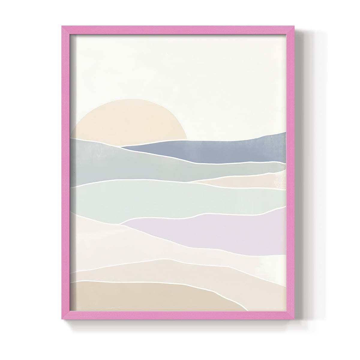 Wave Tableau I Framed Print in Pink Solid Wood 11 x 14 Framed Print ...