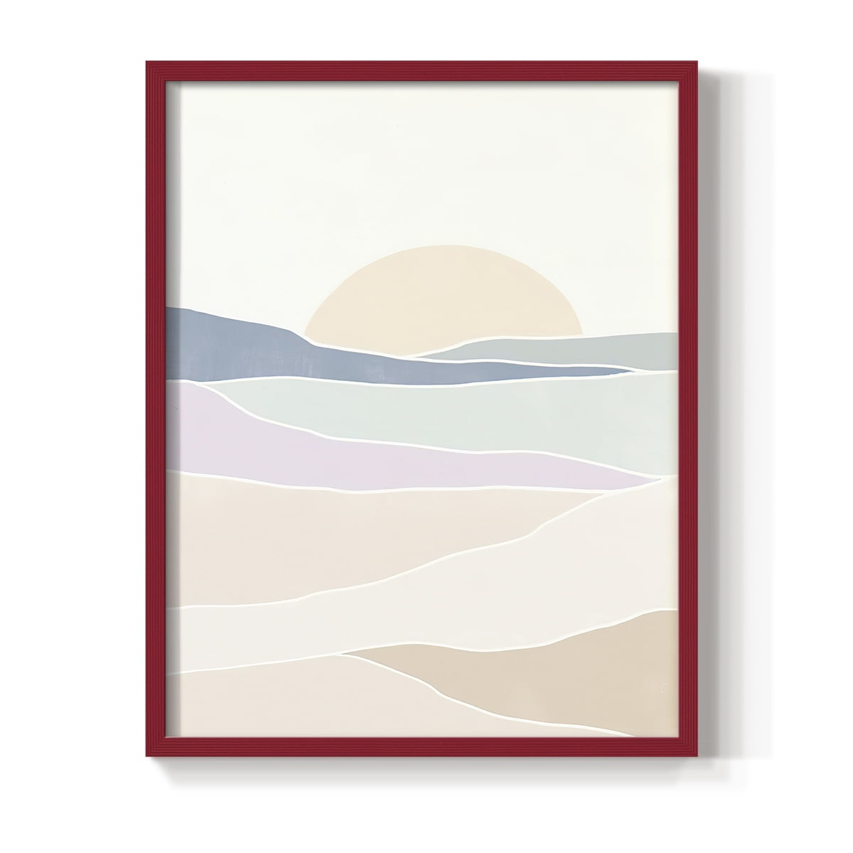 Wave Tableau II Framed Print in Red Solid Wood 8 x 10 Framed Print ...