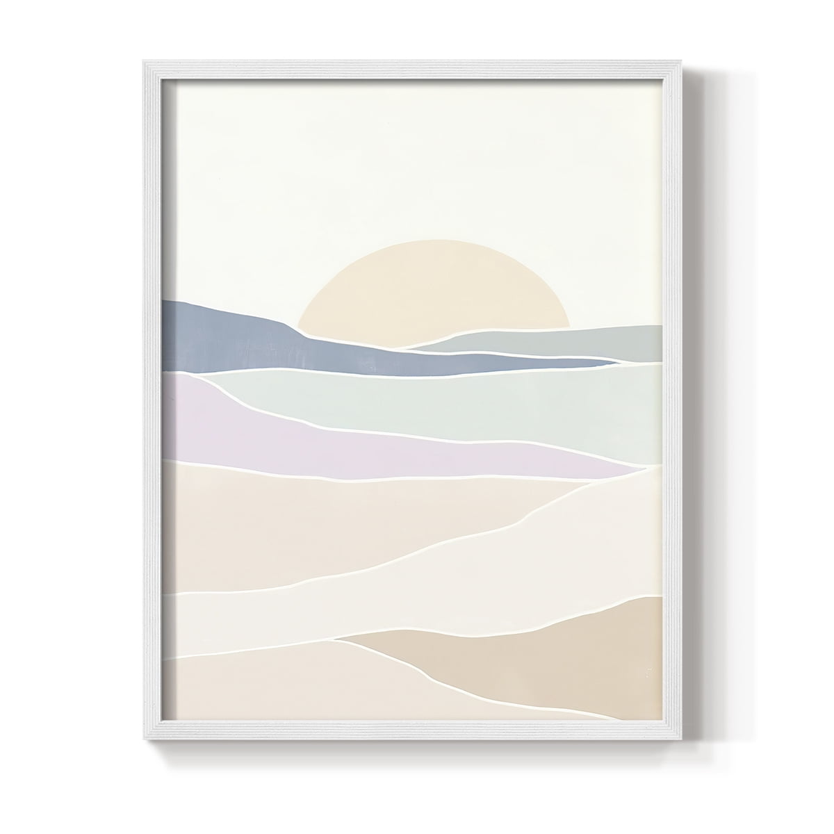 Wave Tableau II Framed Print in White Solid Wood 8 x 10 Framed Print ...