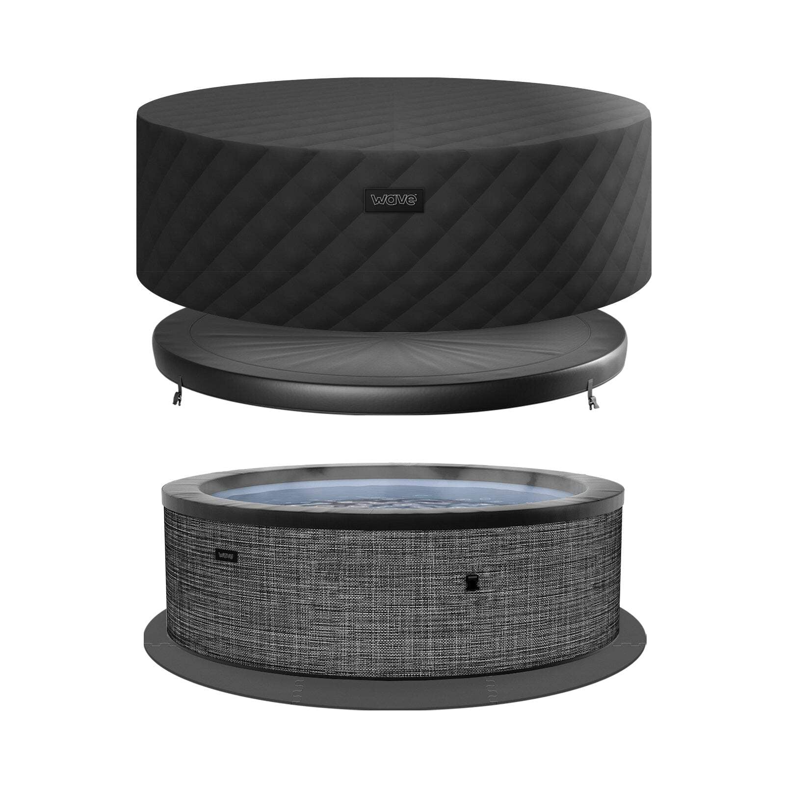 Wave Tahoe 4 Person Eco-Foam Round Hot Tub EnergySave Bundle with 70 ...