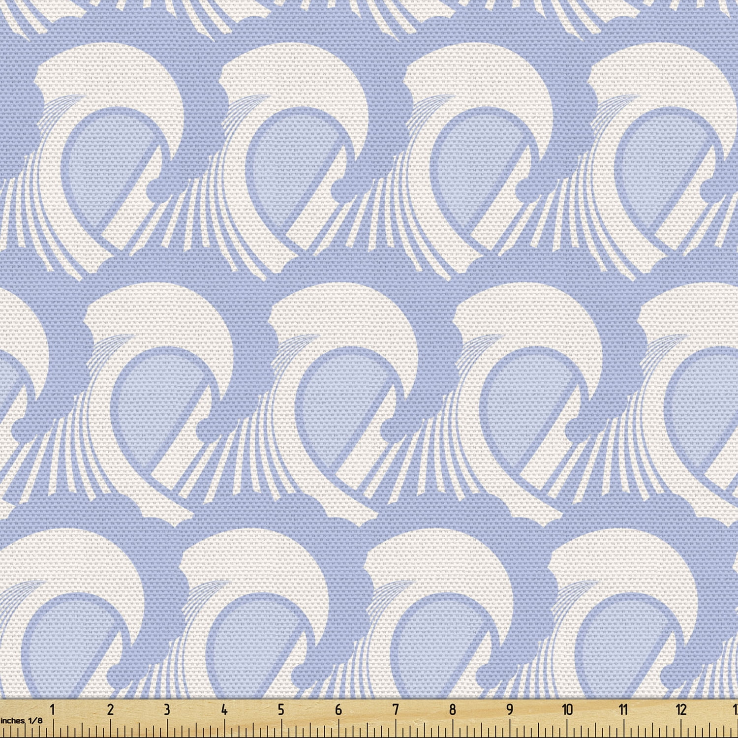 Ambesonne Wave Fabric by the Yard Upholstery, Abstract Art Sea Ocean ...