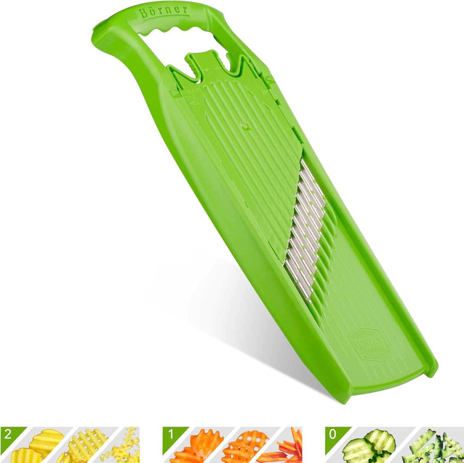 Wave-Waffle PowerLine Crinkle Cut Vegetable Slicer (Green) • Slicer for ...
