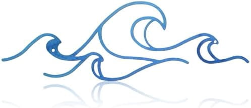 Wave Wall Decor Blue Metal Wire Wall Art Ocean Coastal Sea Beach ...