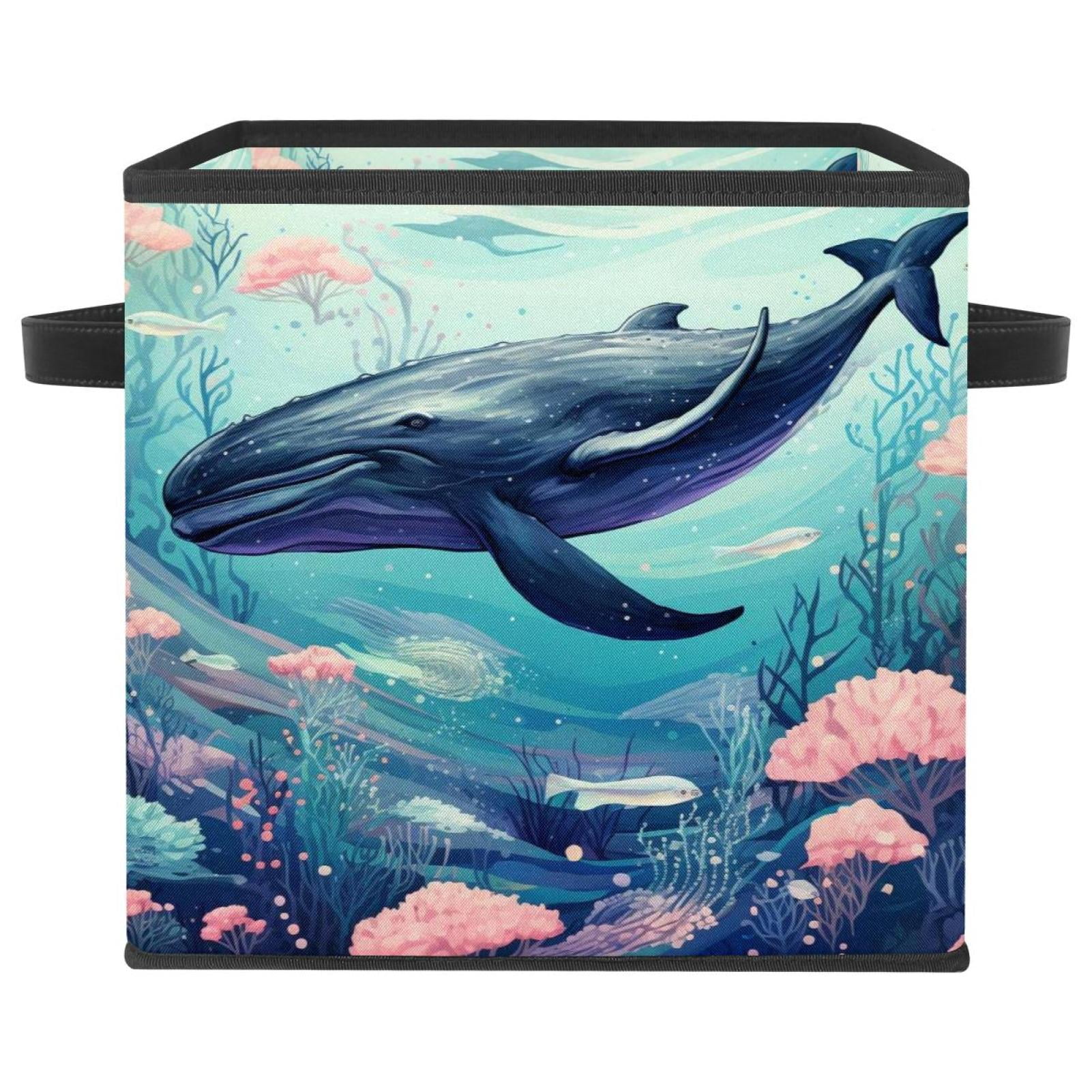 Wave Whale Pattern Storage Bins, Extra Large Closet Storage Cube for ...