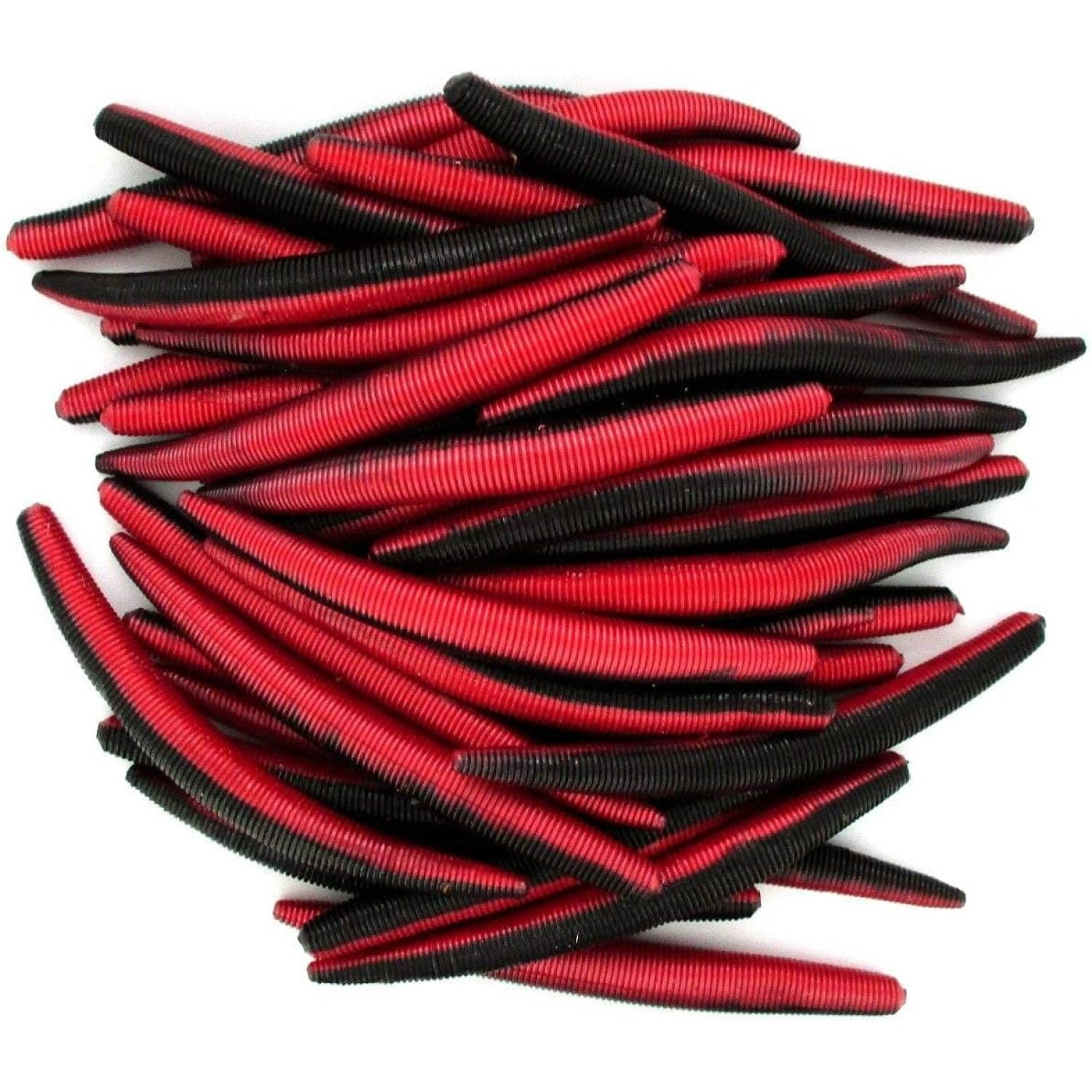 Wave Worms Bulk (42) 5'' Tiki-Bamboo Stick Red Shad - Walmart.com