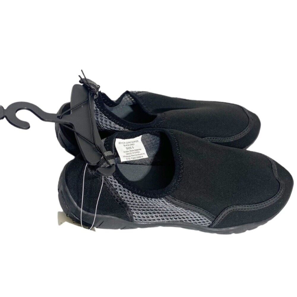 Wave Zone Boys Surfer Water Shoe Black 4 Big Kid - Walmart.com