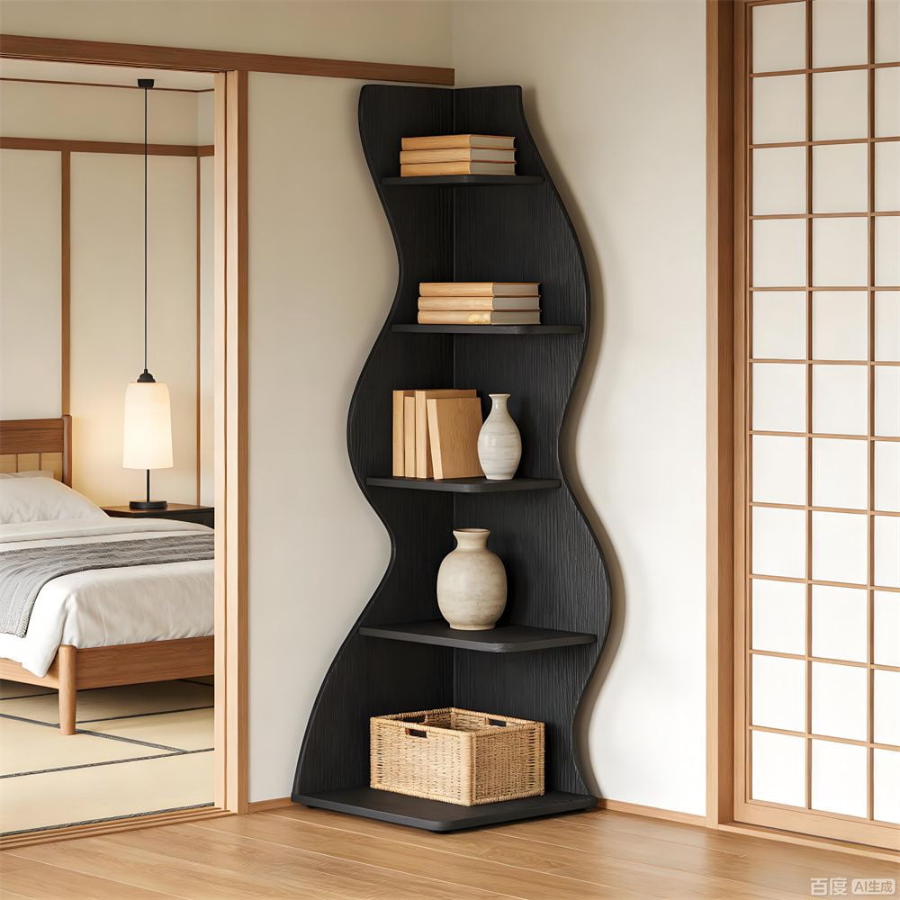 Wave shaped corner shelves, modern corner bookshelves, bookcases ...