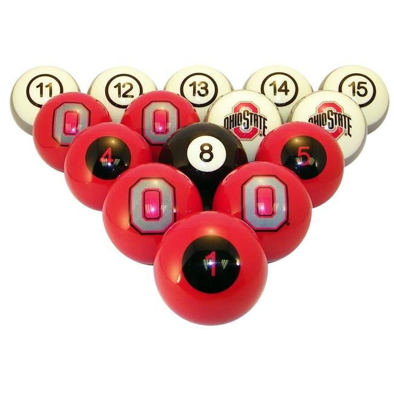 Wave7 Ohio State Numbered Billiard Ball Set, Scarlet Solid & Gray ...