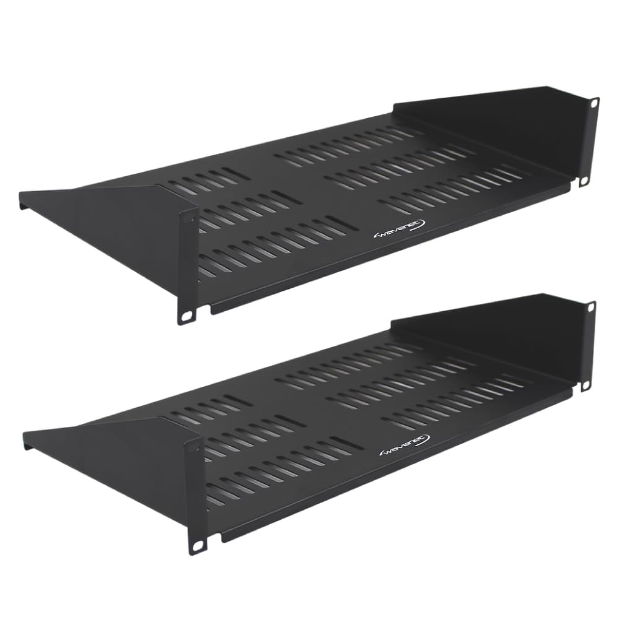 WaveNet 19 in. Wide 10 in. Deep Tray 50 lbs 2U Steel Rack Mount Vented ...