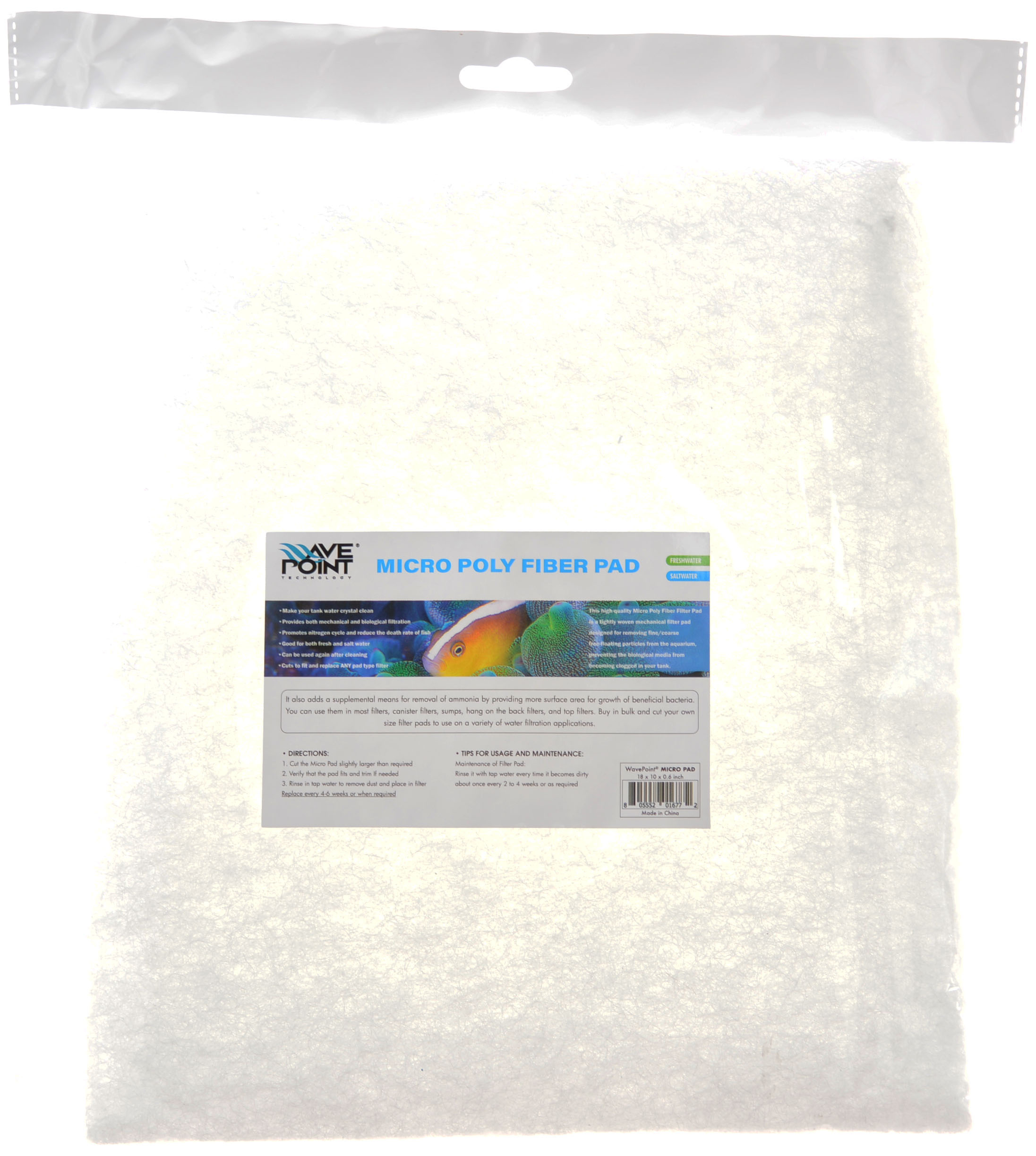 Wavepoint Micro Poly Filter Pad: Superior Aquarium Filter Media ...
