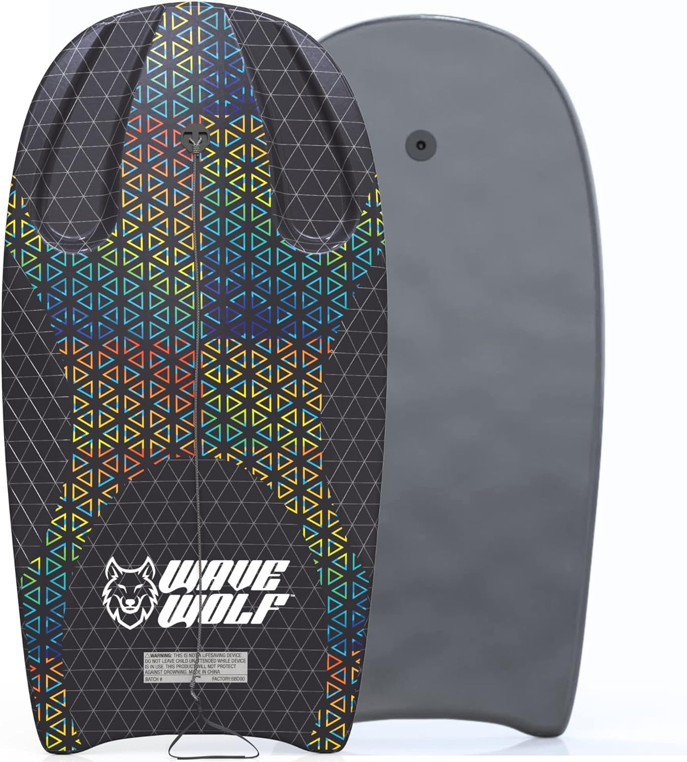 WaveWolf Moon Rider Bodyboard-41" EPS Core Beach Boogie Board with Side ...