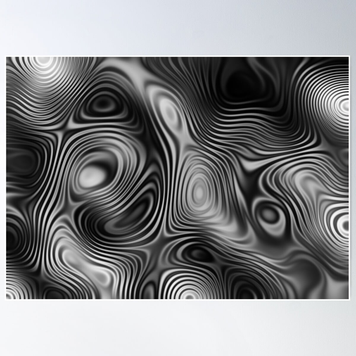 Waveline Pattern Poster Wall Art, Modern Wall Decor For Living Room ...