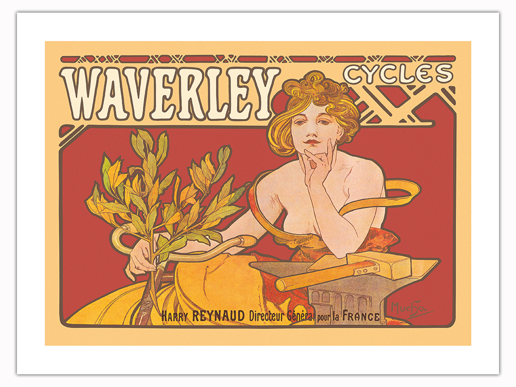 Waverley Cycles - Paris France - Vintage Bicycle Poster by Alphonse ...