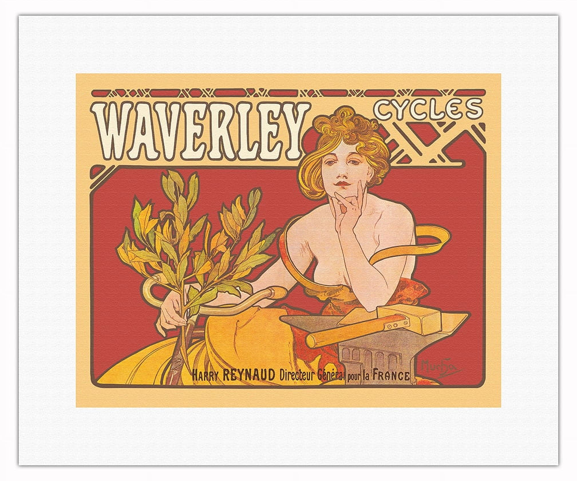 Waverley Cycles - Paris France - Vintage Bicycle Poster by Alphonse ...