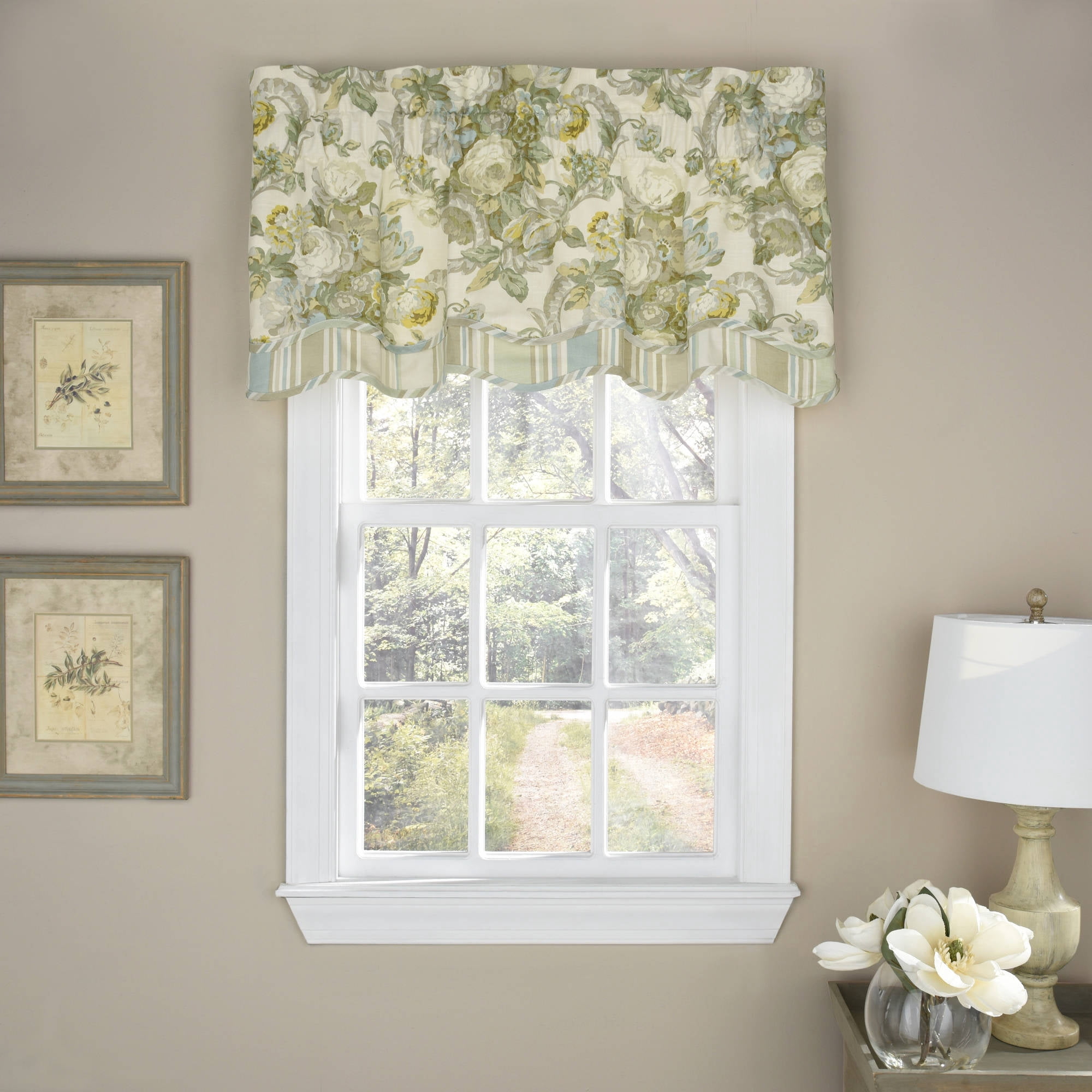 Waverly 52'' x 18'' Spring Bling Window Pieced Scalloped Valance in ...