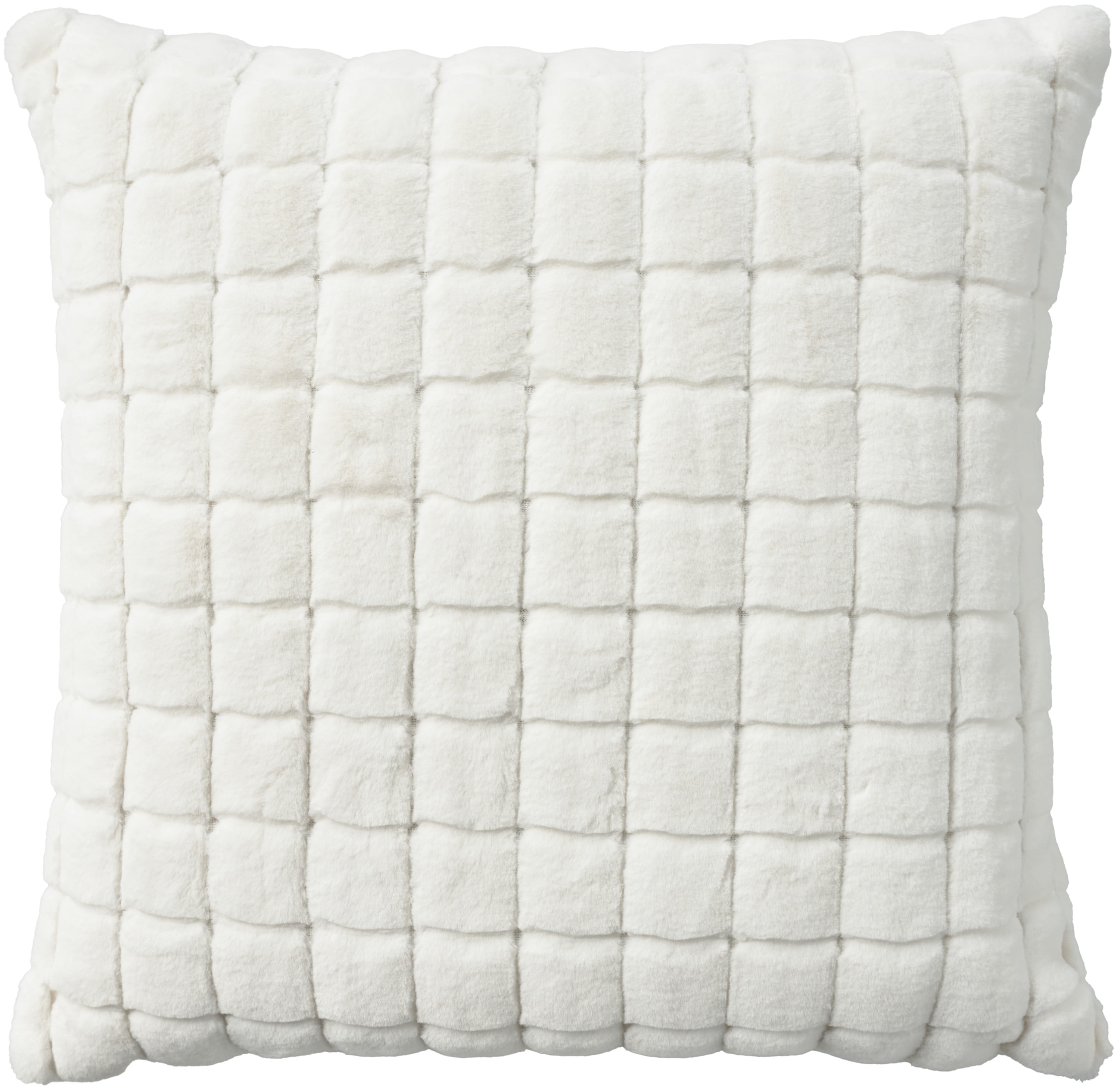 Waverly Indoor Plw Faux Rabbit Square White 18" x 18" Throw Pillow ...